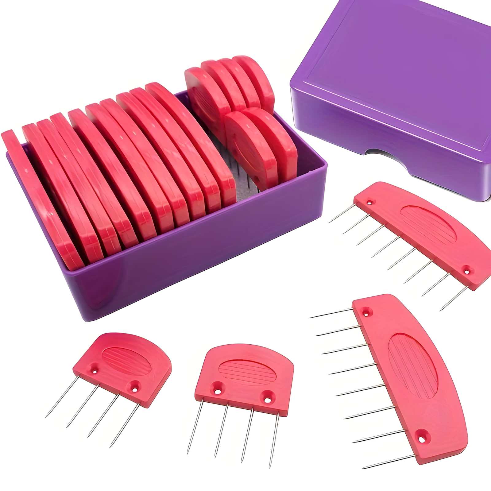 Иглы фиксаторы для блокировки вязанных изделий, 20 штук, красные