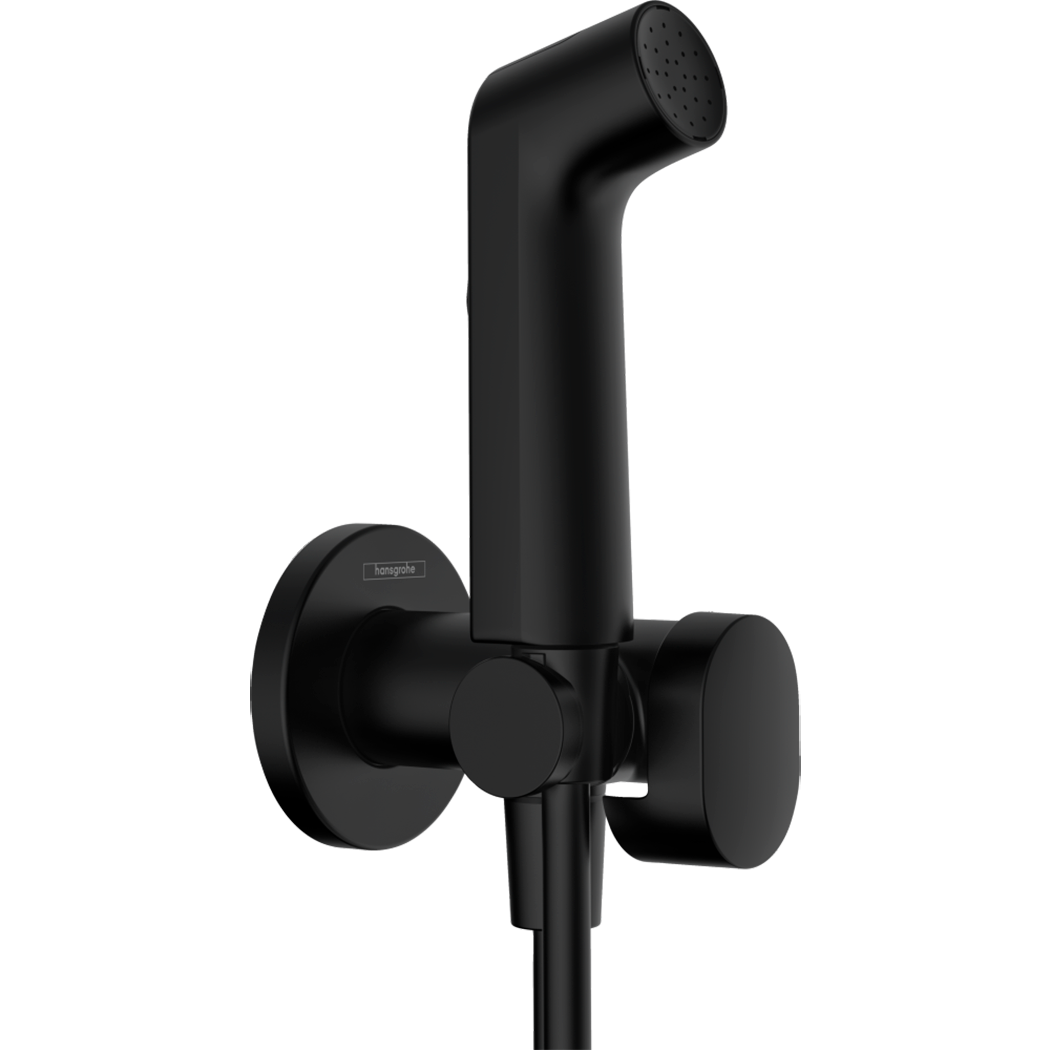 Гигиенический душ hansgrohe 1jet S EcoSmart+ со смесителем (требуется скрытая часть), 29232670, матовый черный