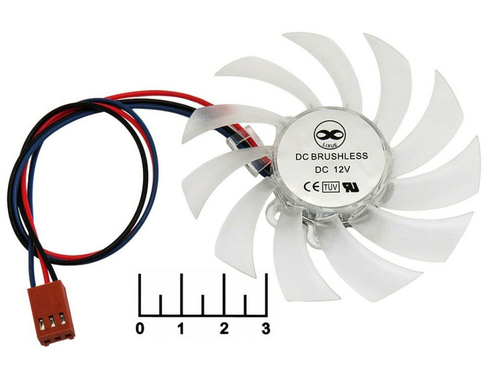 Вентилятор 12V 0.09A 75мм для видеокарты (разъем 3pin)