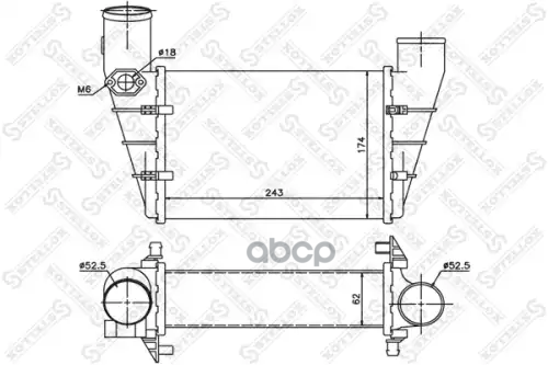 Интеркулер! VW Passat, Audi A4/A6 1.8T/1.9TDi 95-01 Stellox арт. 1040081SX
