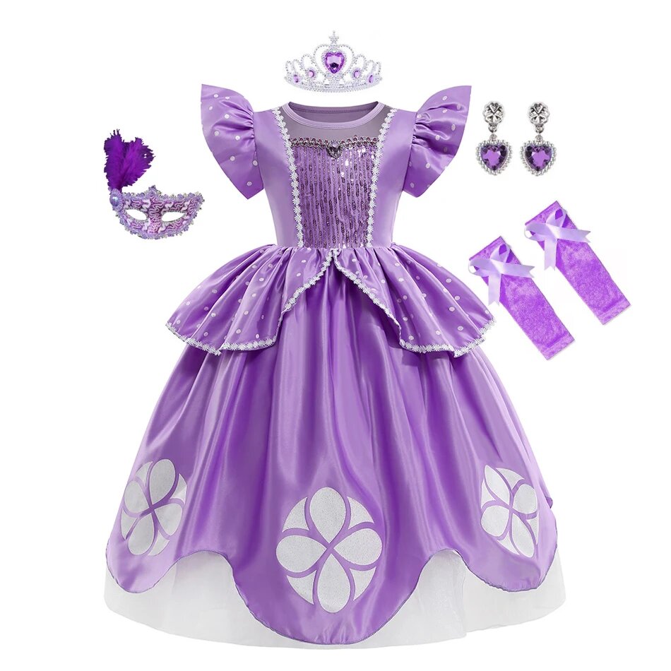 Платье принцессы София DreamParty 9-10T Tag-150, Сиреневый, 8