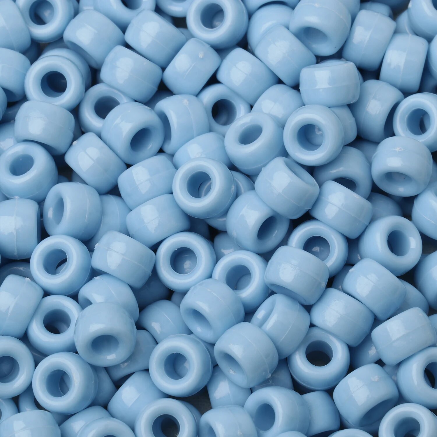 Акриловые бусины синие 6x9 мм, macaron blue