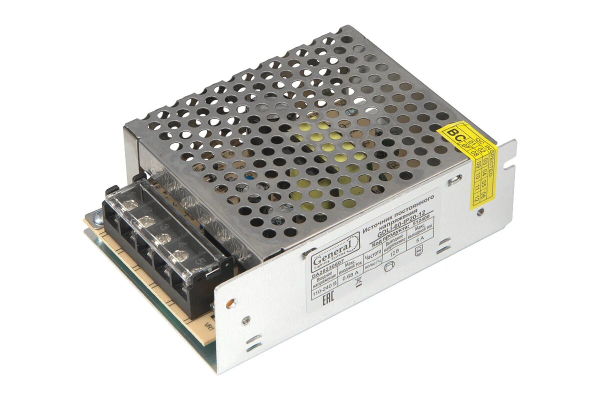 General Lighting Systems Драйвер для светодиодной ленты 60 Вт 12 В IP20 GDLI-60-IP20-12