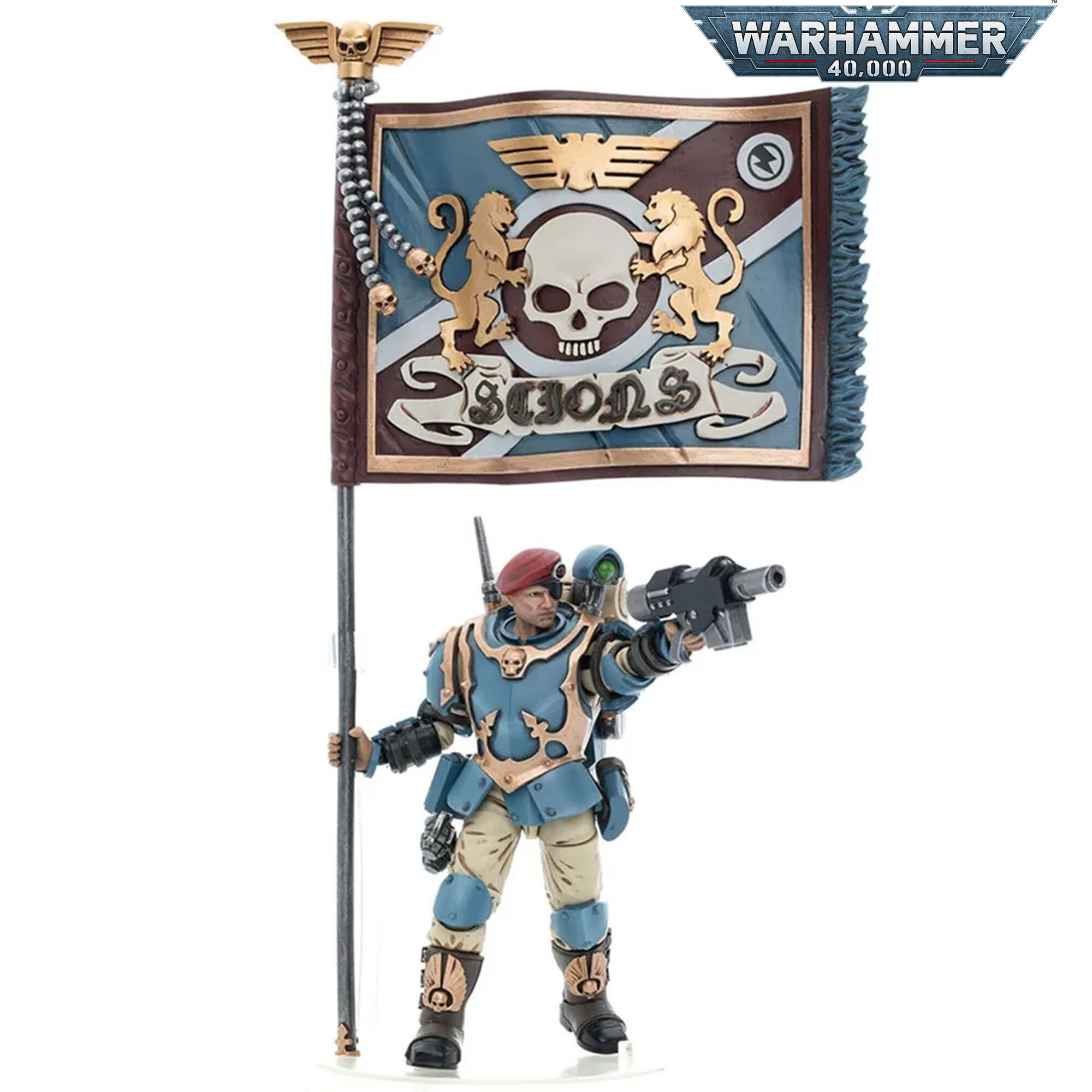 Фигурка подвижная Astra Militarum Tempestus Scions Command Squad 55th Kappic Eagles Banner Bearer