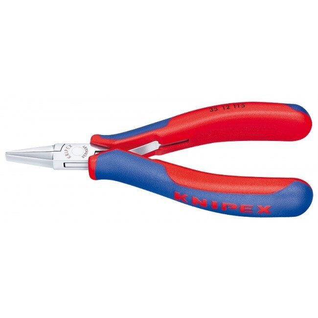 Knipex Плоскогубцы захватные для электроники ESD, плоские широкие губки, 115 мм,2-комп антист. ручки KN-3512115ESD