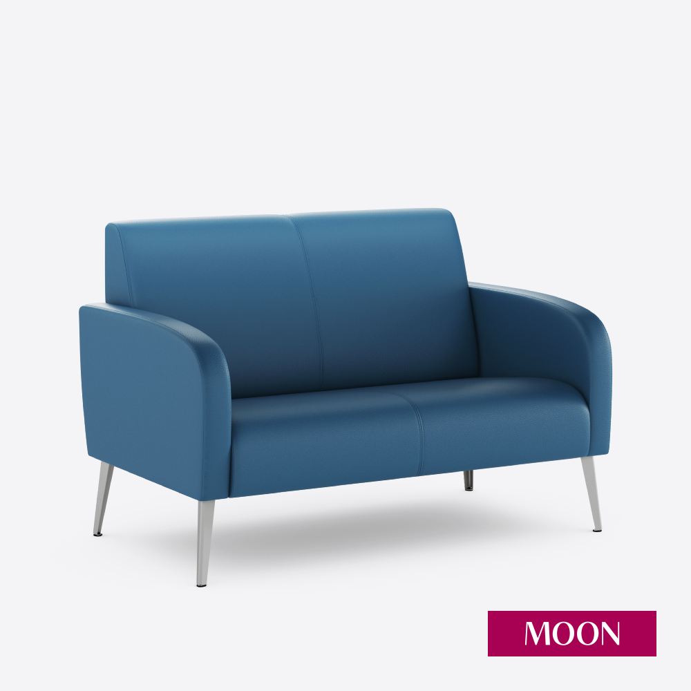 Диван MOON 157 экокожа, цвет синий, нераскладной, 134*84*91, эксклюзивная высокоэластичная пена (UniqFoam)