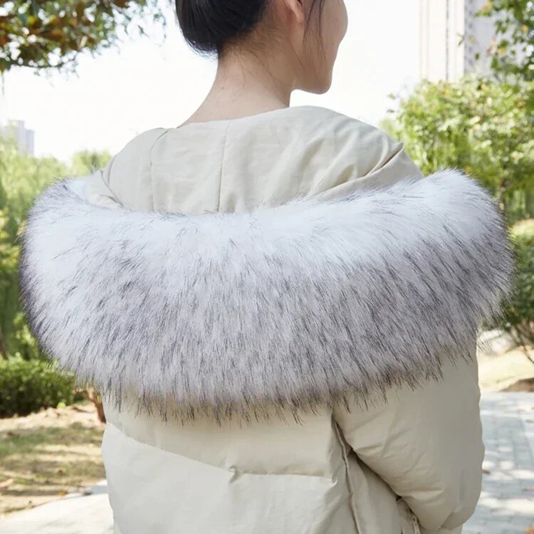 Qearlstar фальшивый мех воротник супер роскошный зимний шарф мальчики девушки женщины мужчины детские куртки капюшон воротник шаль обгортки 60 90 см ZKG39,200,18, искусственный мех, полиэстер,