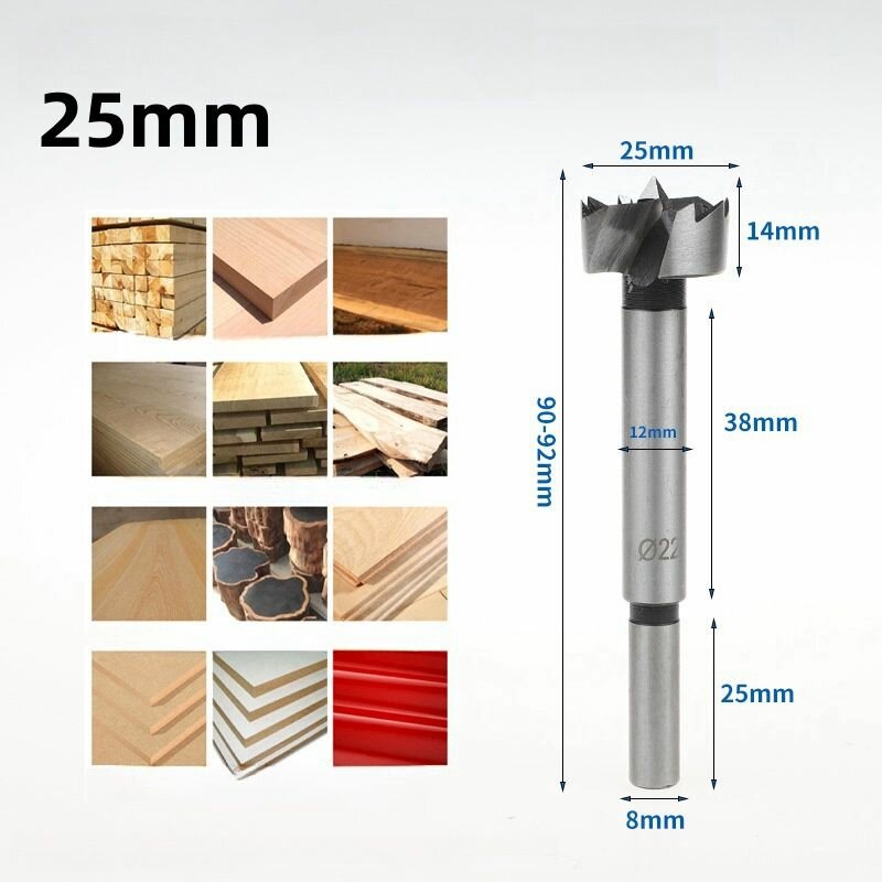 Сверло Форстнера 6 мм-60 мм, кольцевая пила по дереву, фреза, сверло для расточки шарниров, круглый хвостовик