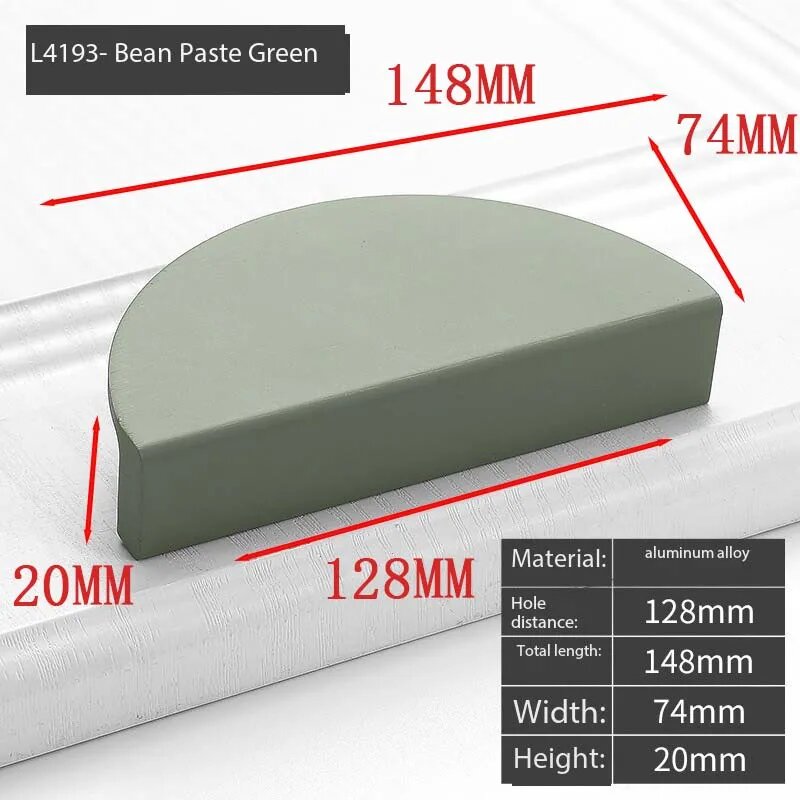 Цинковые полукруглые ручки для шкафов H-128MM