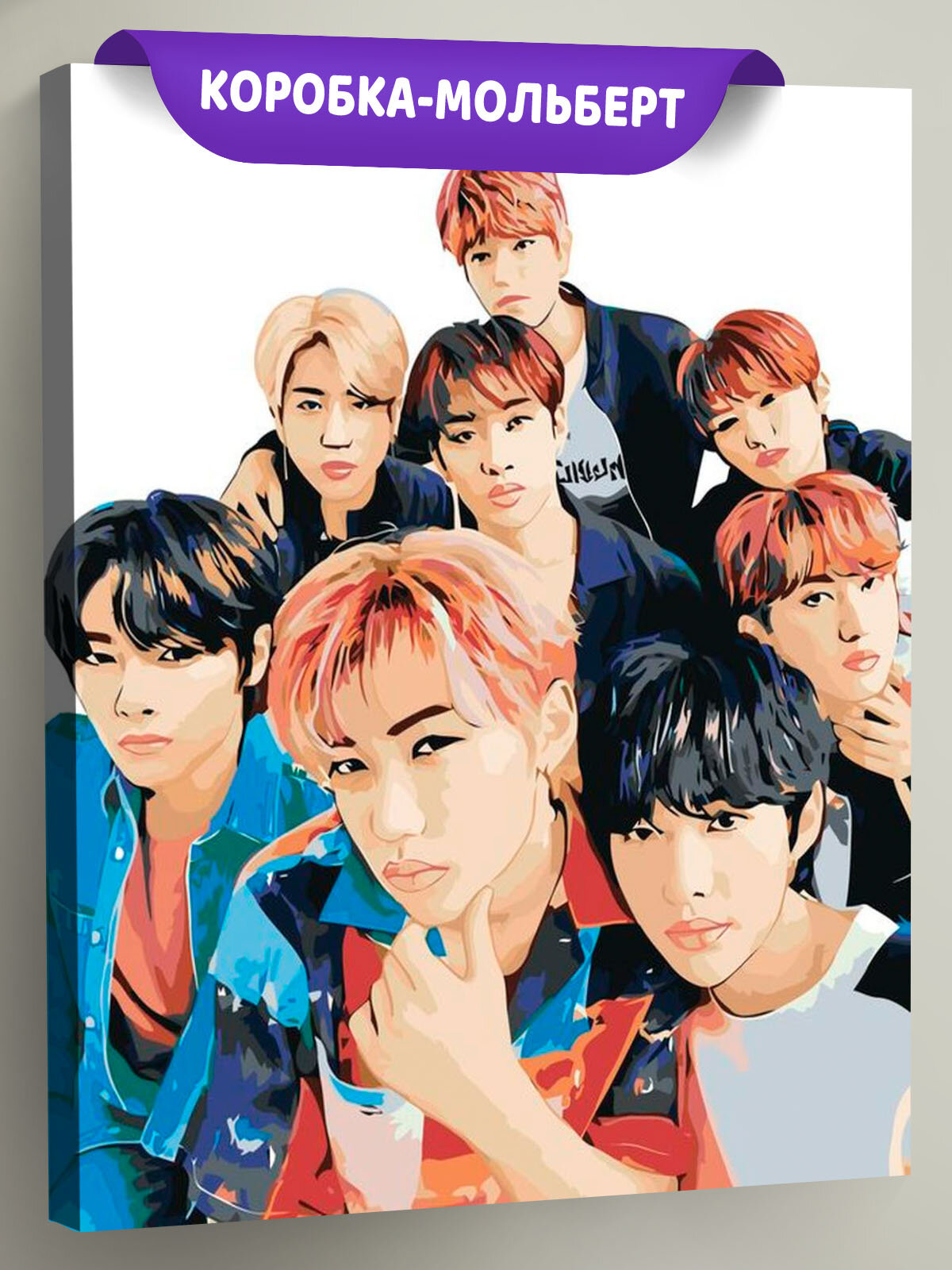 Картина по номерам на холсте "Stray Kids Стрей Кидс: Группа"