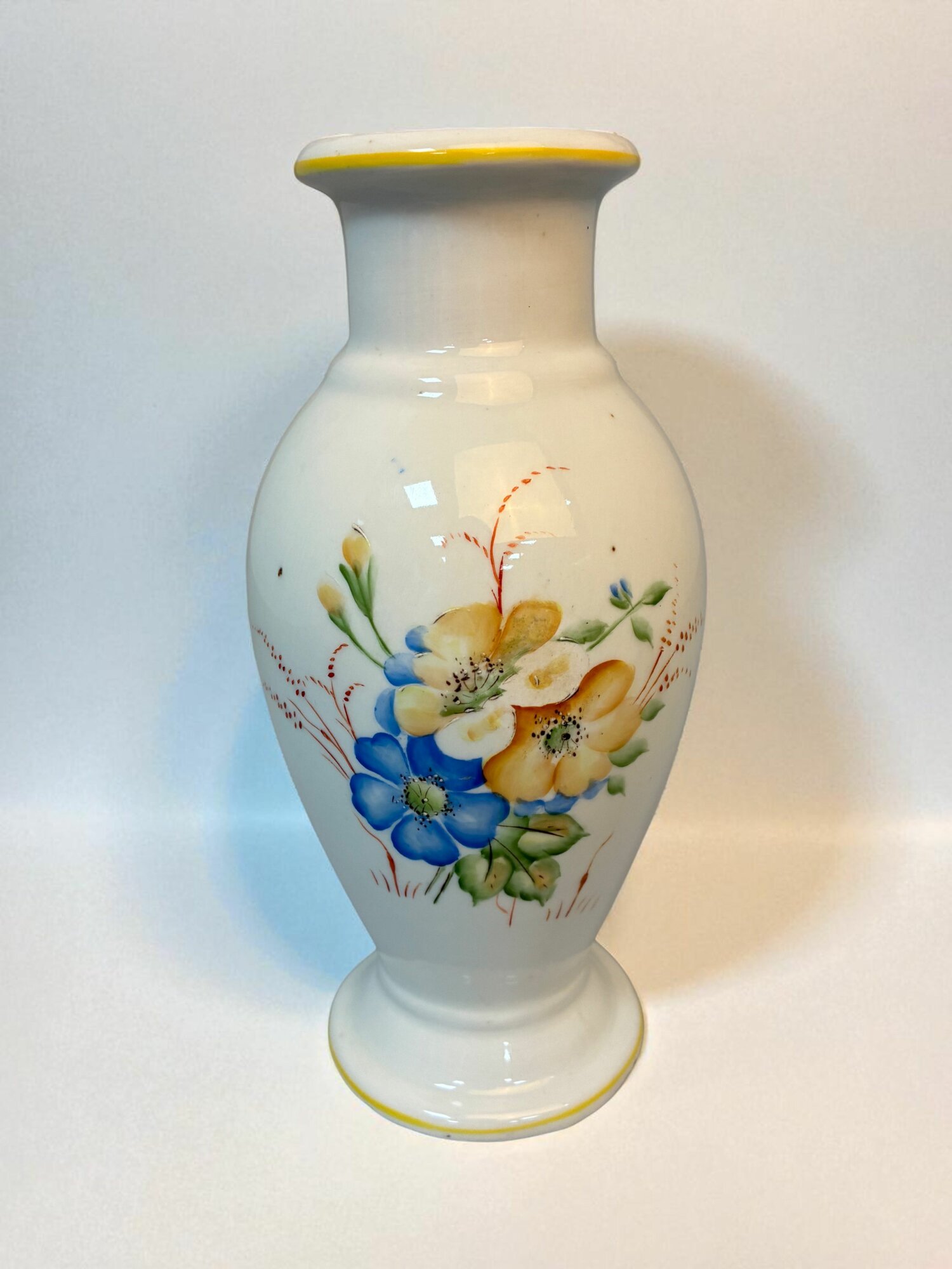 Антикварная ваза, фарфор, живопись, Дулево, 1930-е г, высота 23 см