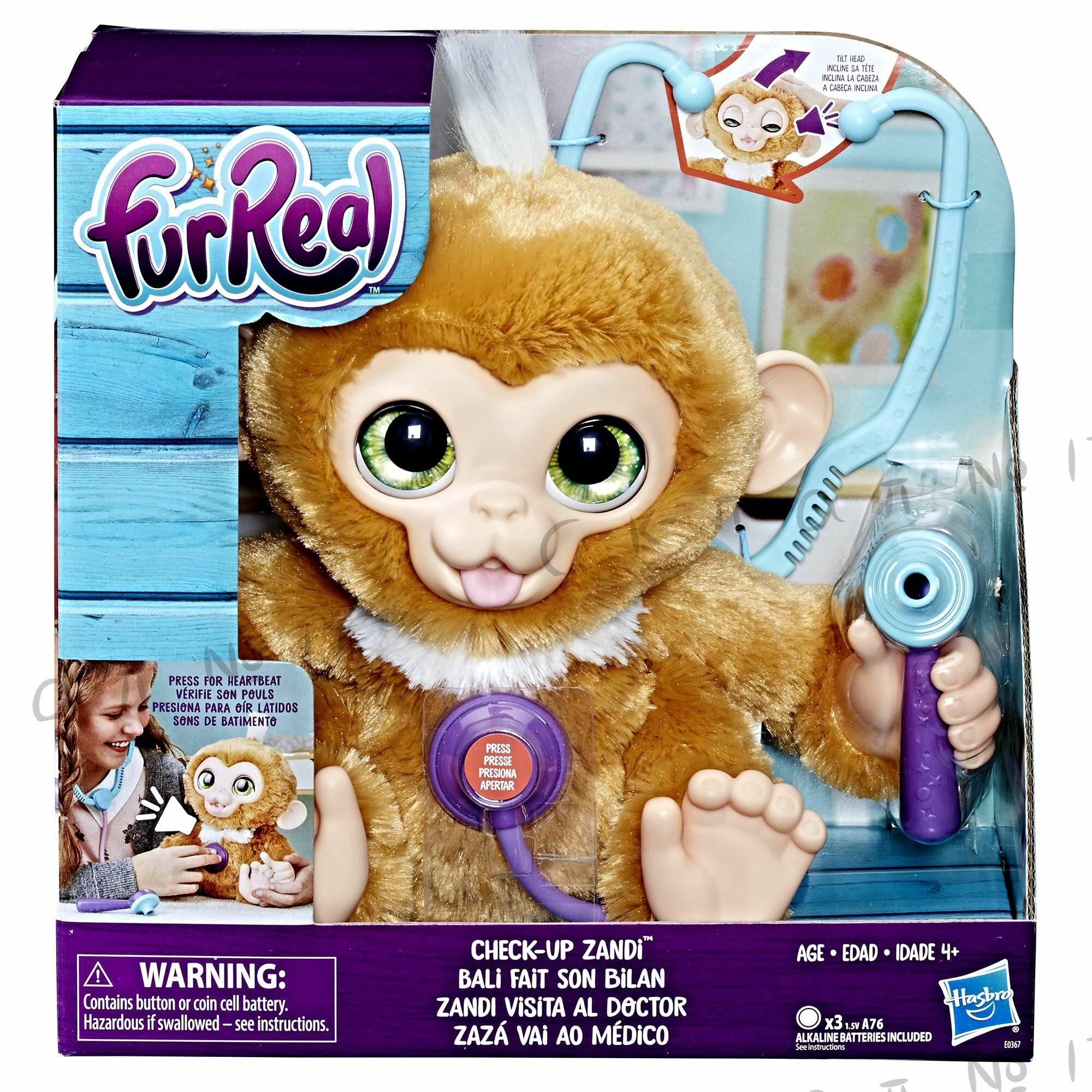 Hasbro FurReal Friends Chuck Up Zandi Plush Animal / Электронное интерактивное игрушечное животное обезьяна, подарок детям на день рождения