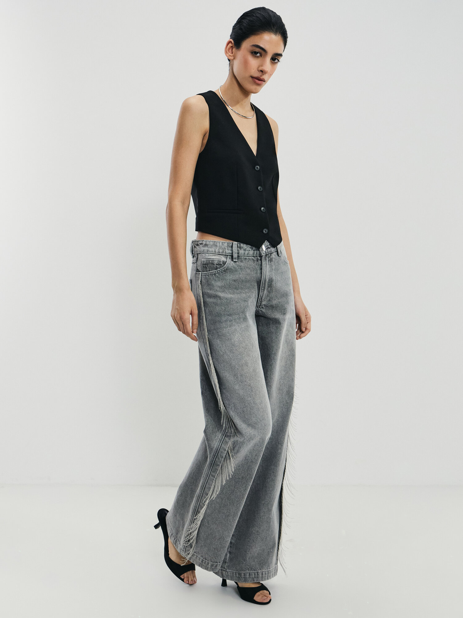 Джинсы широкие wide leg 