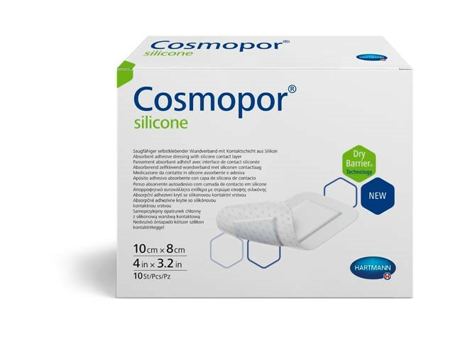 Повязка COSMOPOR SILICONE/космопор силикон 10Х8СМ N10 пластырного типа впитывающая С контактным слоем из силик