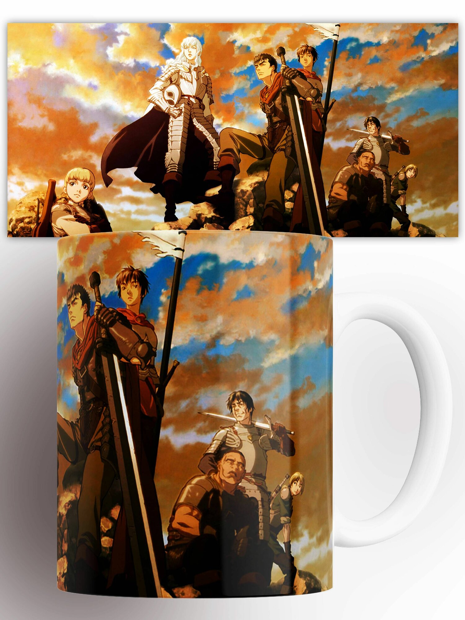 Кружка Берсерк Berserk аниме anime персонажи с принтом 330 мл