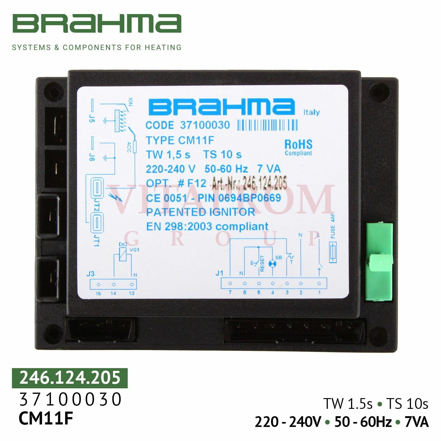 Блок управления горением Brahma CM11F, 37100030