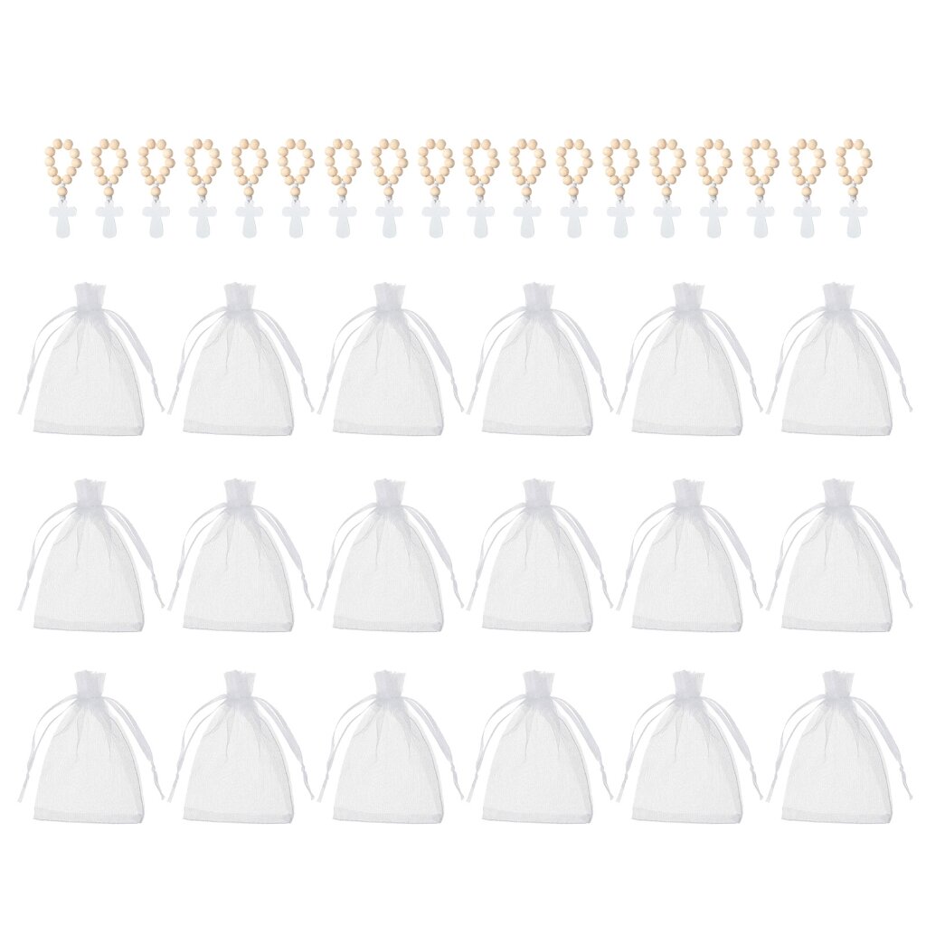 18 предметов католических древесных розариев с крестами и мешочком