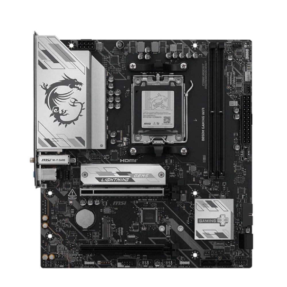 Материнская плата MSI B850M GAMING WIFI SocketAM5 AMD B850 4xDDR5 mATX AC`97 8ch(7.1) 5Gigabit RAID+HDMI+DP