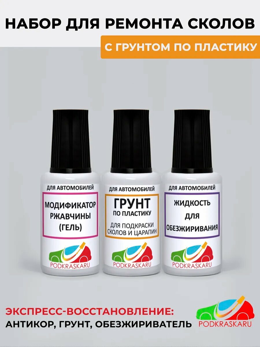 Набор автохимии для ремонта сколов и царапин, с грунтом по пластику