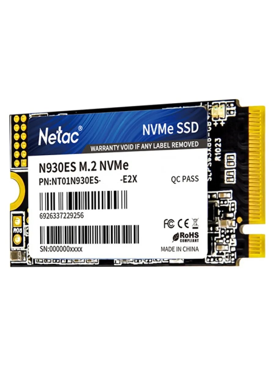 SSD-накопитель Netac N930ES (NT01N930ES-512G-E2X), 512GB, M.2, для ноутбука и ПК, NVMe, TRIM