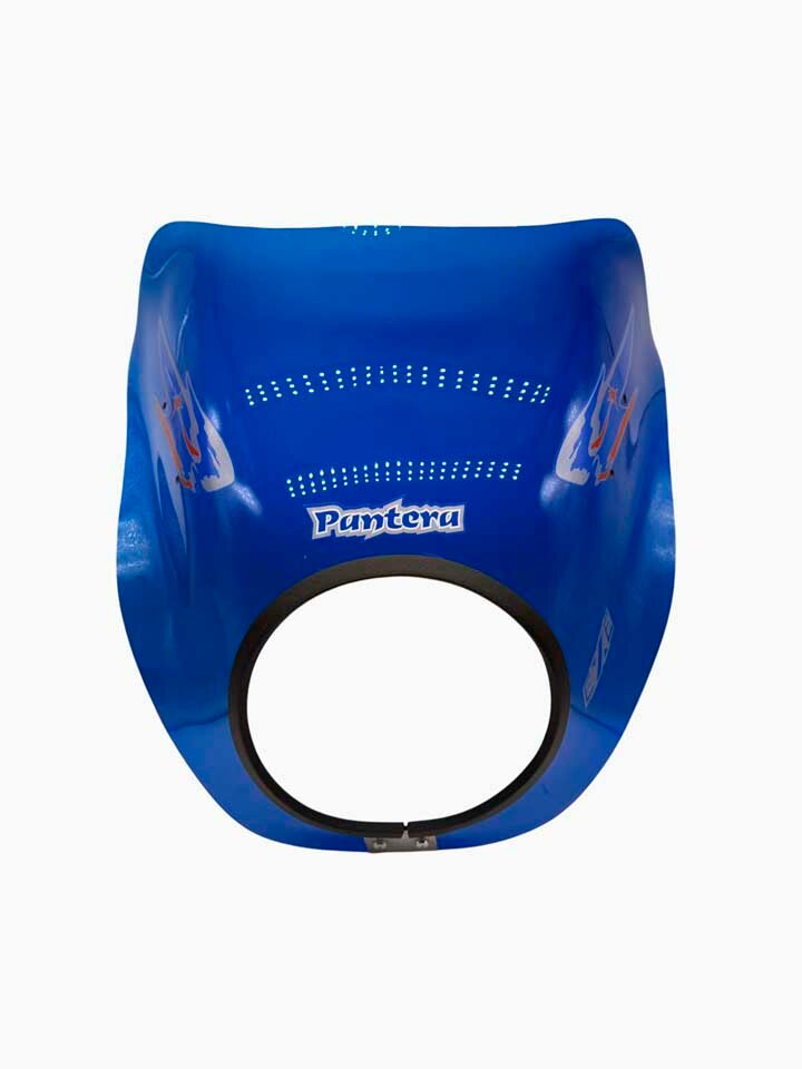 Щиток ветровой Pantera синий, оргстекло, круглая фара (универсальный) на мотоцикл, мопед
