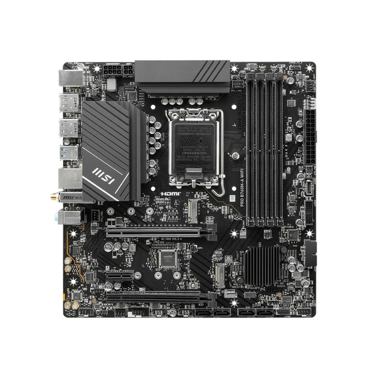 Материнская плата MSI PRO B760M-A, черный, поддержка RAID, Wi-Fi, 4хDDR5, microATX