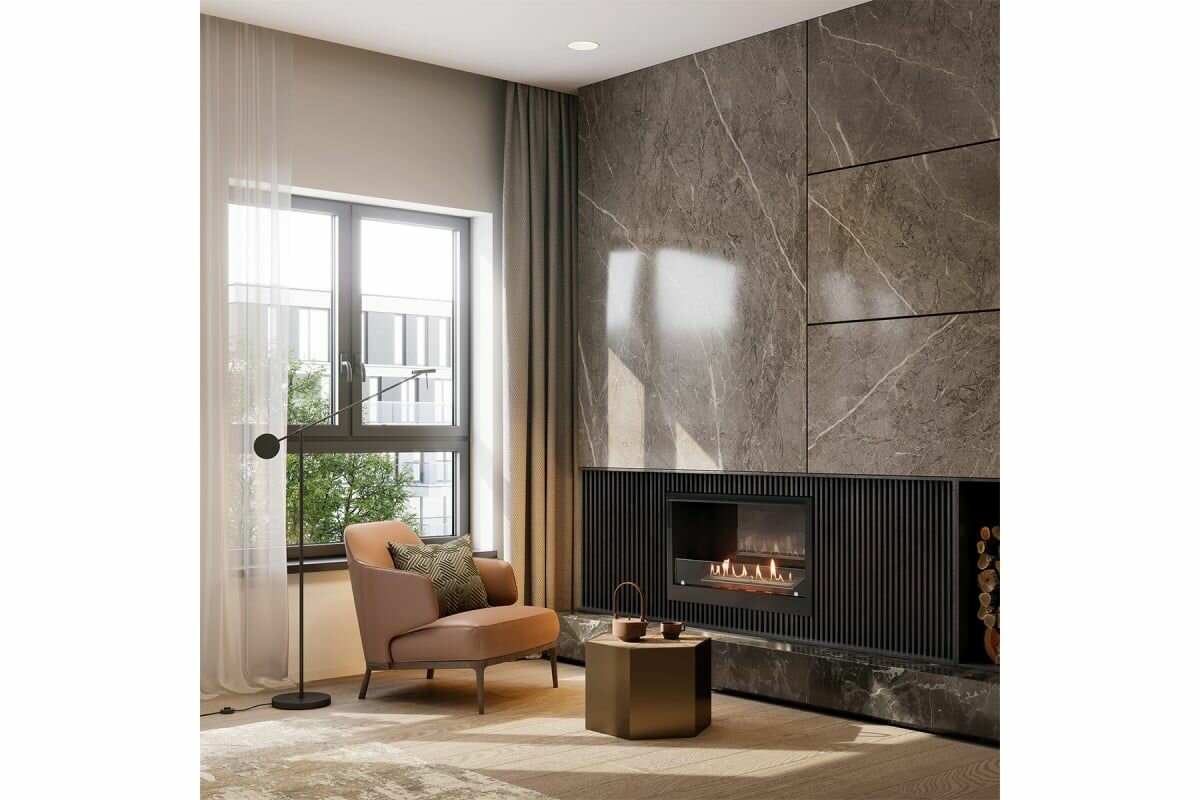 Биокамин встраиваемый Firelight BFP-P-2520, сталь, 44,2x61 см — фото 1