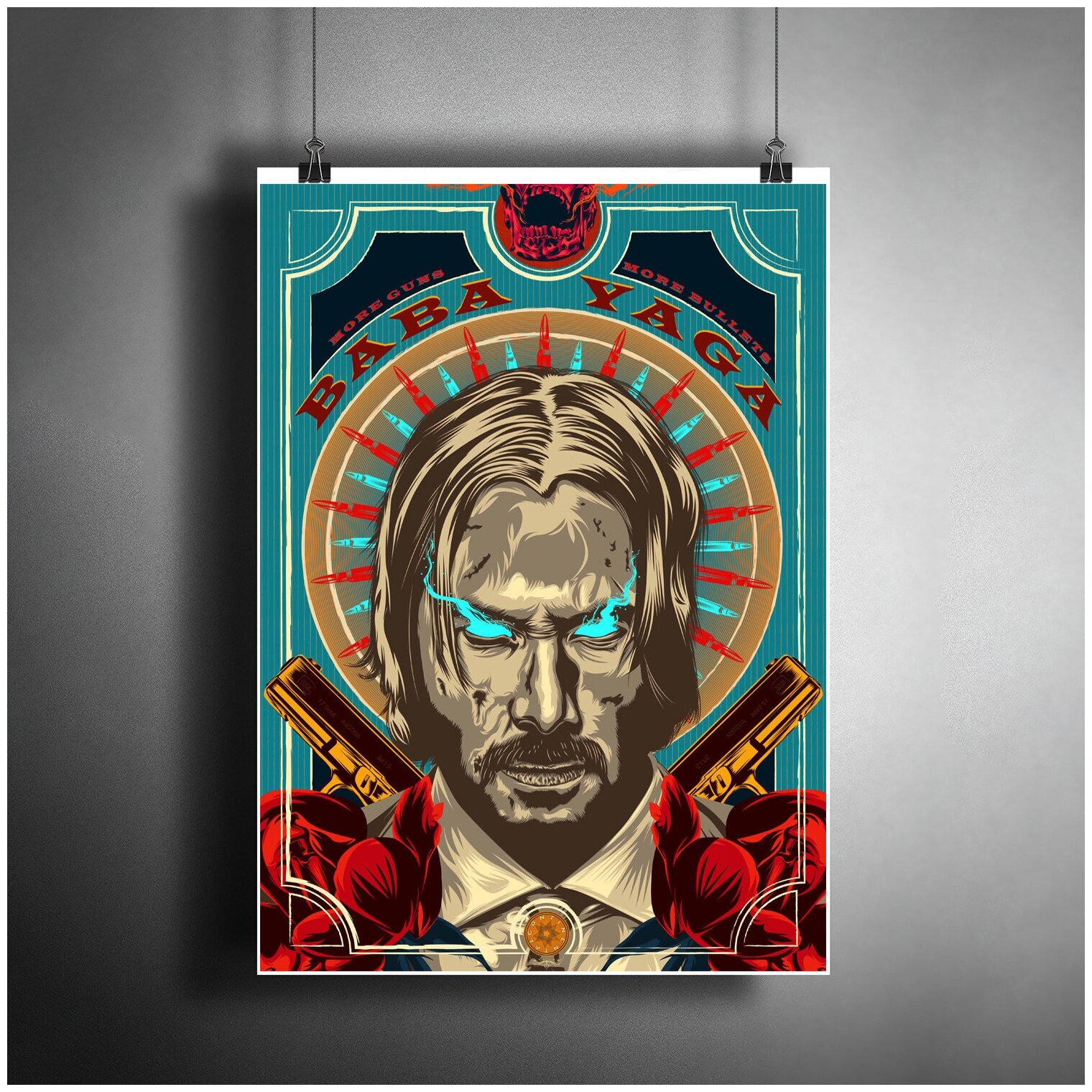 Постер плакат для интерьера "Фильм: Джон Уик. Актёр Киану Ривз. John Wick - Baba Yaga, Keanu Reeves"/ Декор дома, офиса, комнаты A3 (297 x 420 мм)