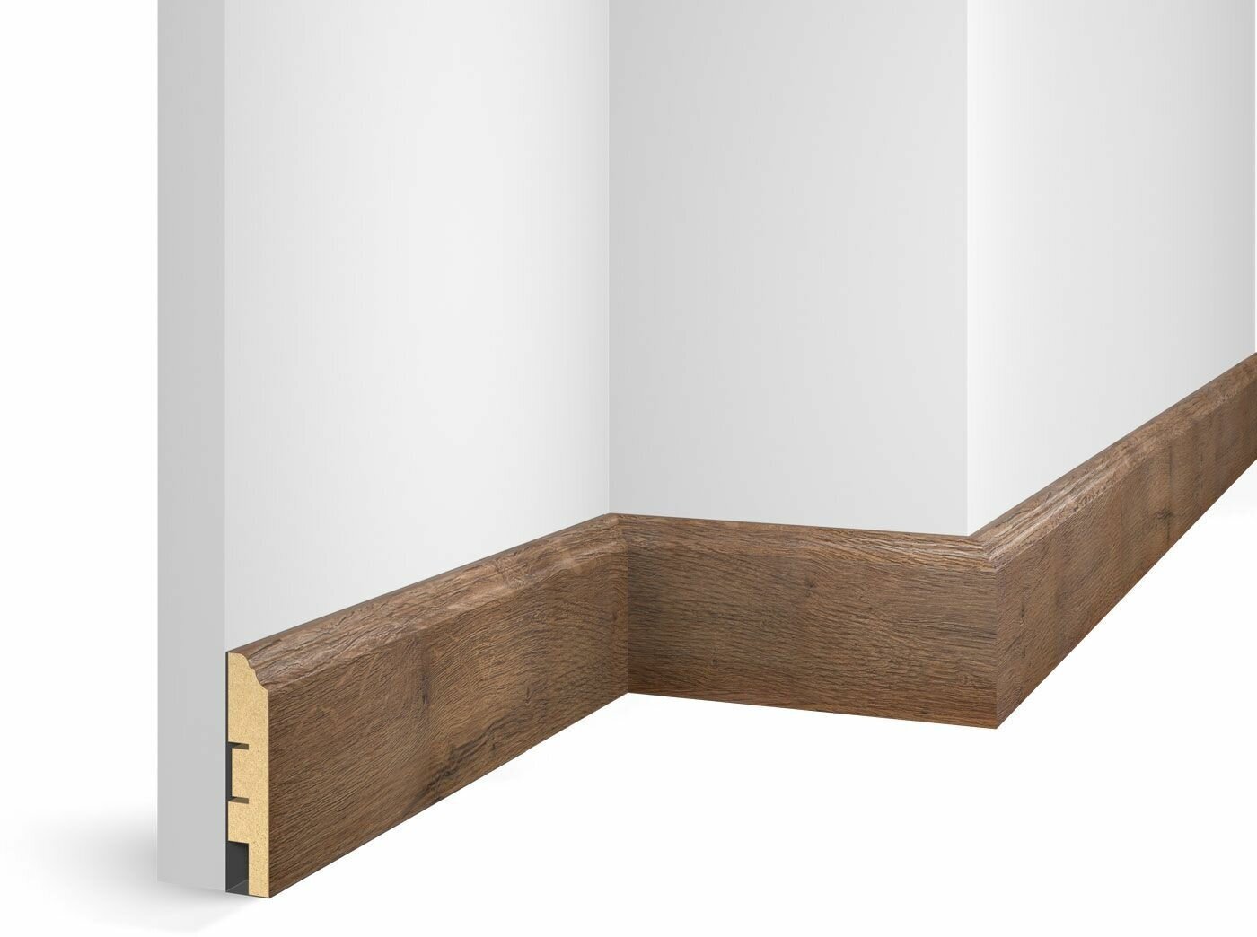 Плинтус WP07, экошпон, дуб Муссон, 80x16x2400 мм, МДФ