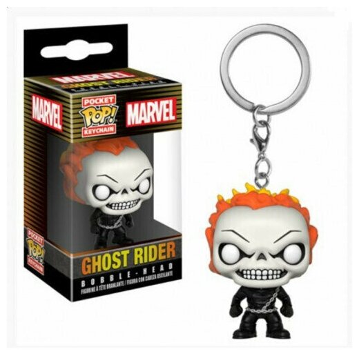 Брелок Funko "Призрачный Гонщик" Ghost Rider Keychain, винил, в пластиковом протекторе