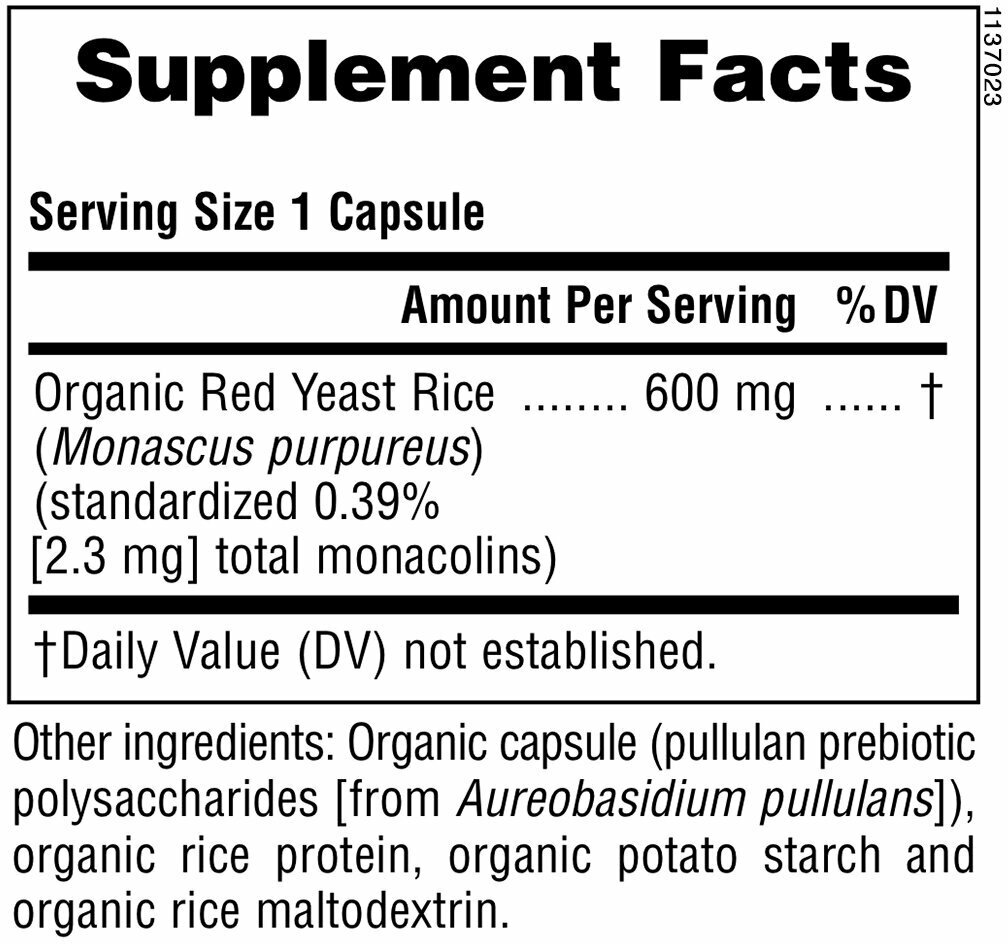 Natures Plus Source of Life Garden RED YEAST RICE (Органический красный дрожжевой рис) 600 мг 60 капсул (NaturesPlus)