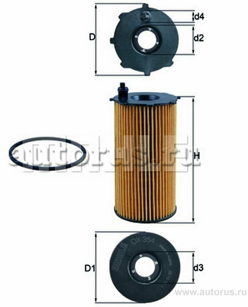 Масляный фильтр OX354D KNECHT/MAHLE