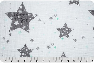 "PEPPY" Ткань муслиновая фасовка EMBRACE 100% хлопок 100 х 125 см Shannon Fabrics to the moon steel