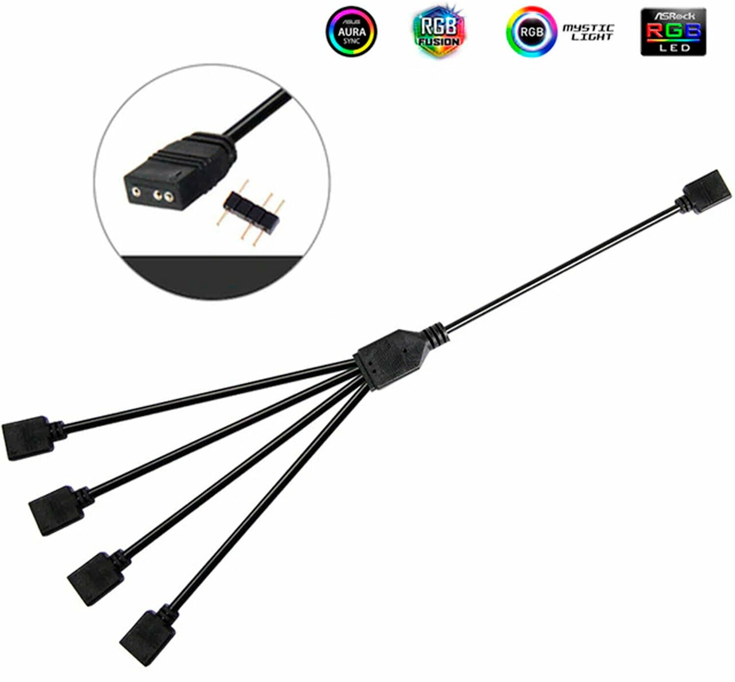 Разветвитель для RGB подсветки ПК на 3 контакта