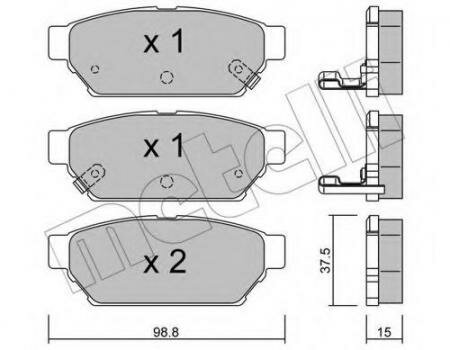 Колодки тормозные дисковые, комплект METELLI 2203960