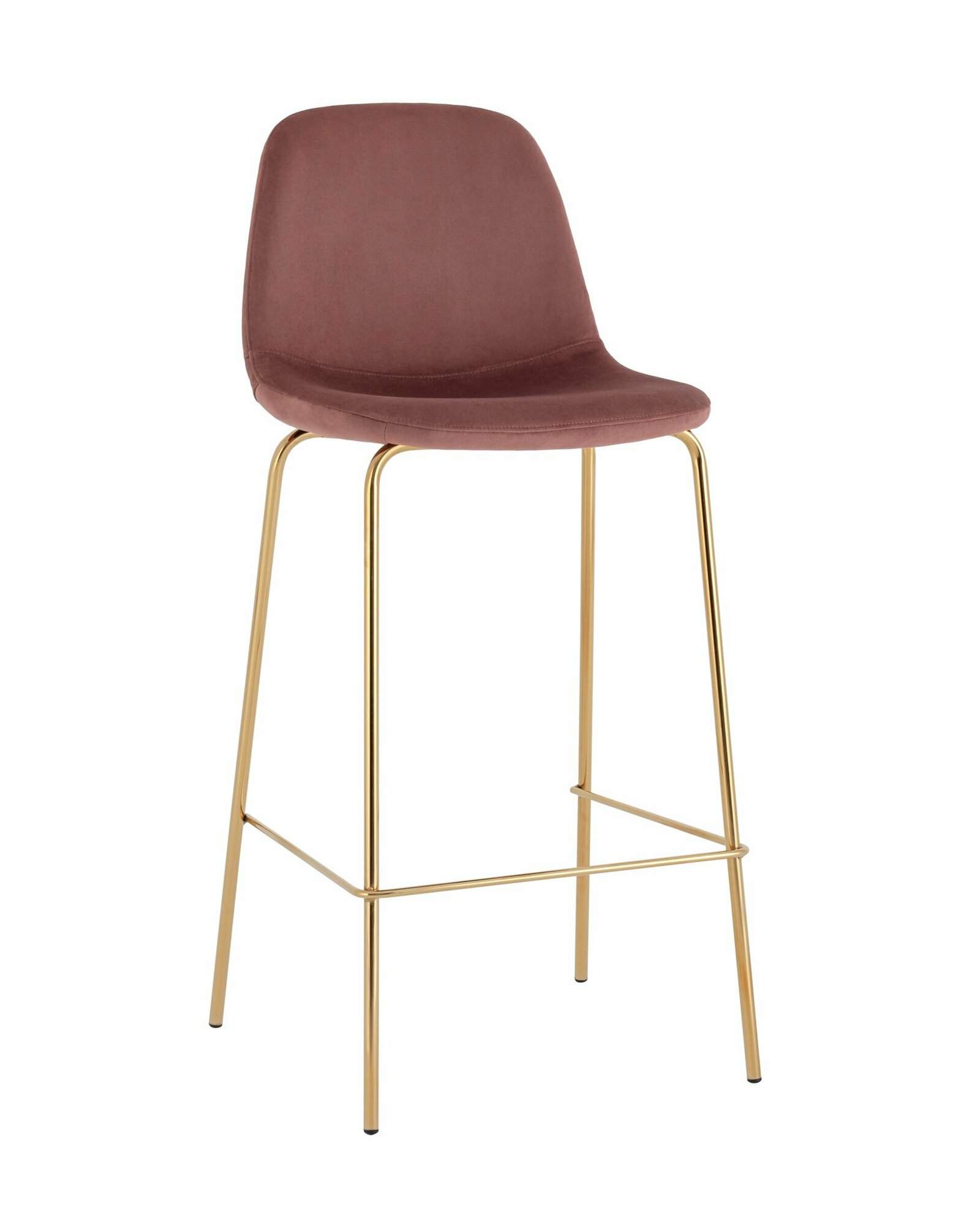 Стул барный STOOL GROUP Валенсия SN Велюр пыльно-розовый/Золотые ножки