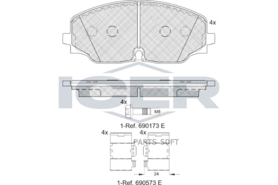 ICER 182328 Колодки торм. дисковые передние VW TERAMONT (0A1) SUV 03.2017- ()