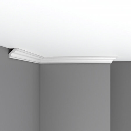 Плинтус потолочный гладкий Decomaster 96230 В35хШ35хД2400 мм / Декомастер.