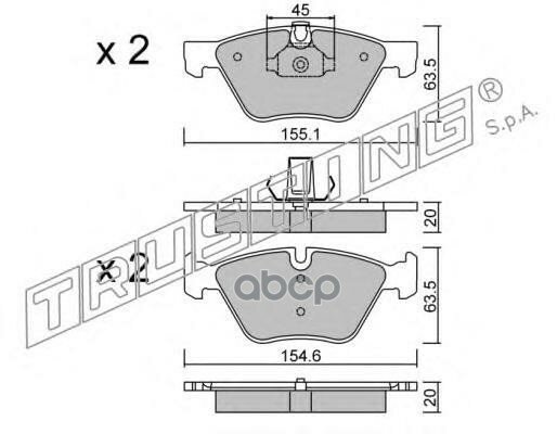 К-т дисков. тормоз. колодок BMW 1 E81,87 2007-, 3 E90 2005- F Trusting арт. 5733