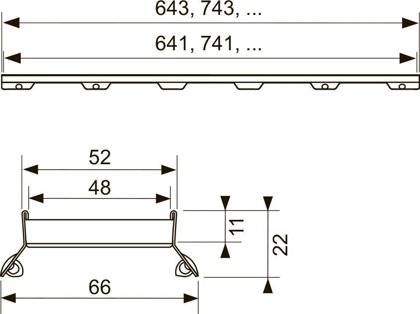 TECE Лоток "plate II", 700 мм основа для плитки нержавеющая сталь 600772