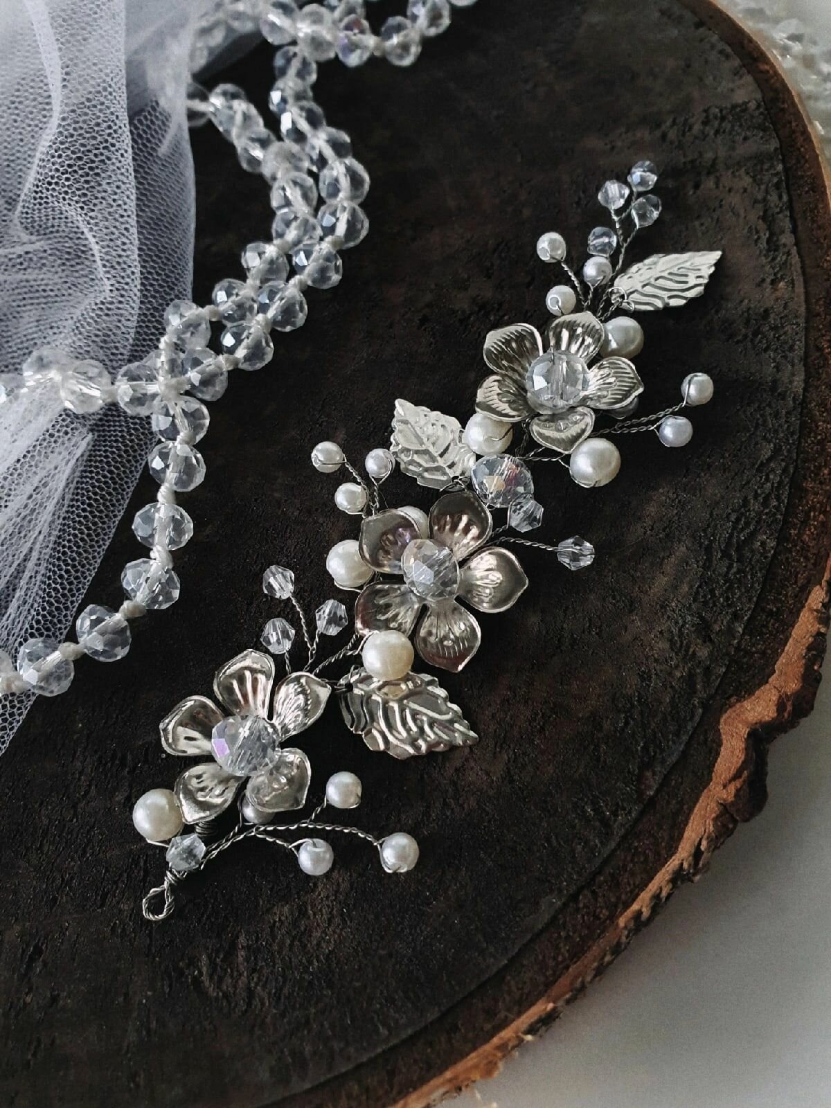 Веточка в прическу 1 шт, украшение для волос, заколка для волос с цветами, свадебная заколка