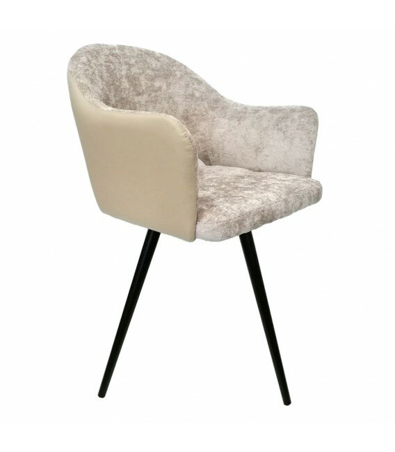 Стул Bruno латте шенилл с экокожей с поворотным механизмом