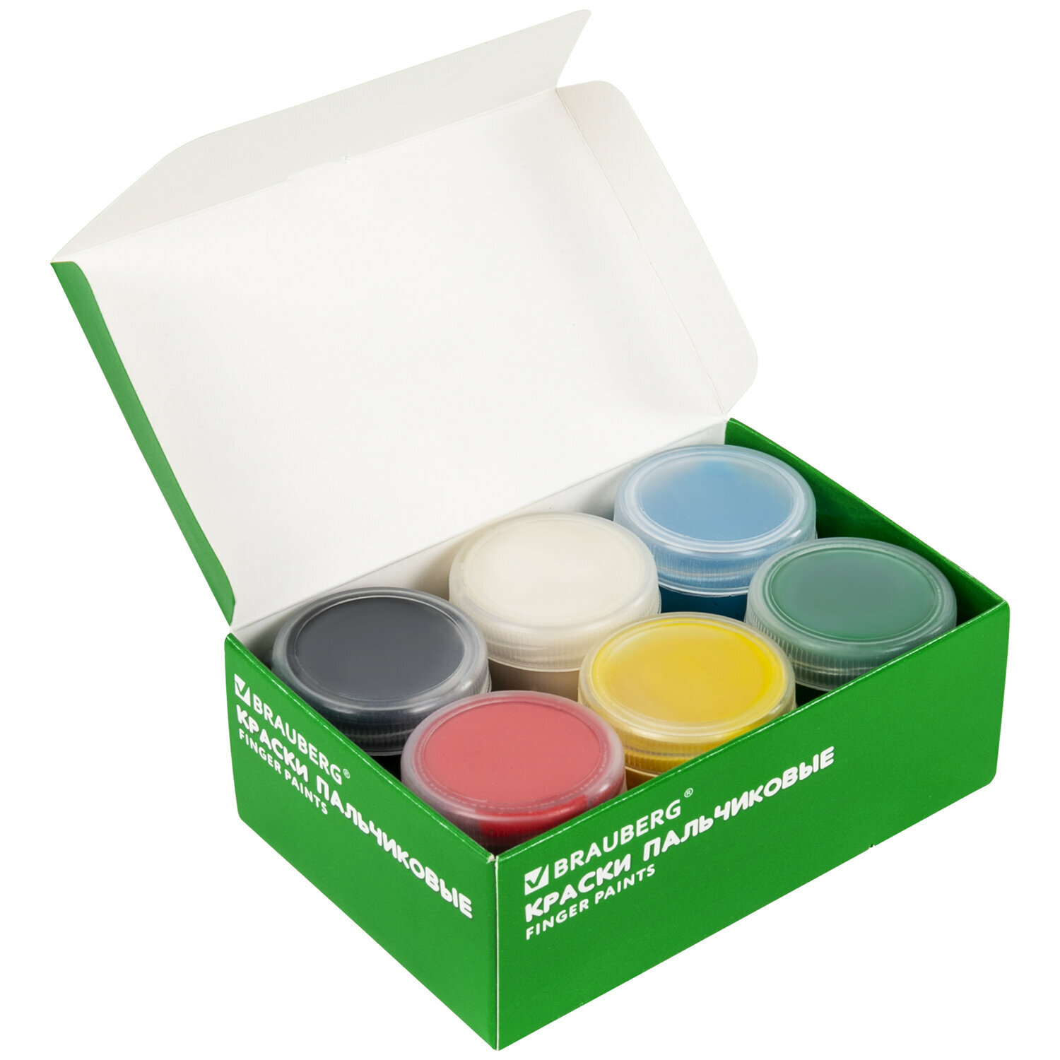 Упаковка 5 шт. Краски пальчиковые для малышей от 1 года, классика, 6 цветов по 40 мл, BRAUBERG KIDS, 192396