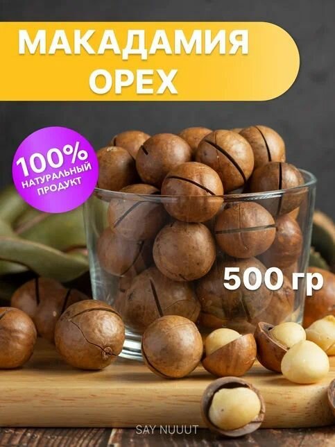 Макадамия орех в скорлупе SAYNUUUT, 500 гр
