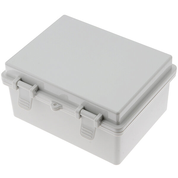 Коробка KG 220x170x110 пластиковая с петлями и пластик. защелками 220х170х110мм IP66 серая