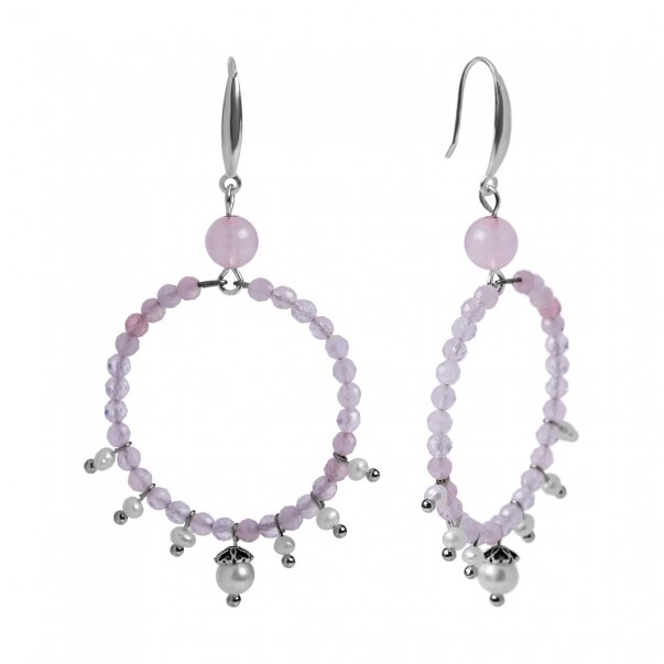 Серьги с подвесками, жемчуг пресноводный