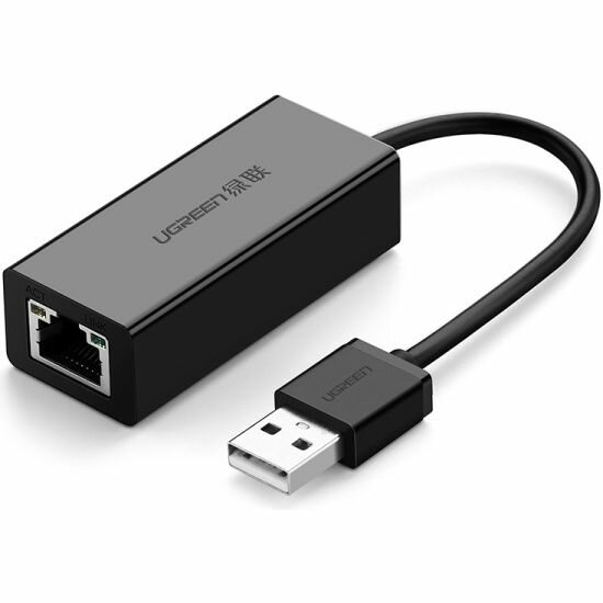 Адаптер UGREEN 20254 USB 2.0 10/100Mbps Ethernet, черный