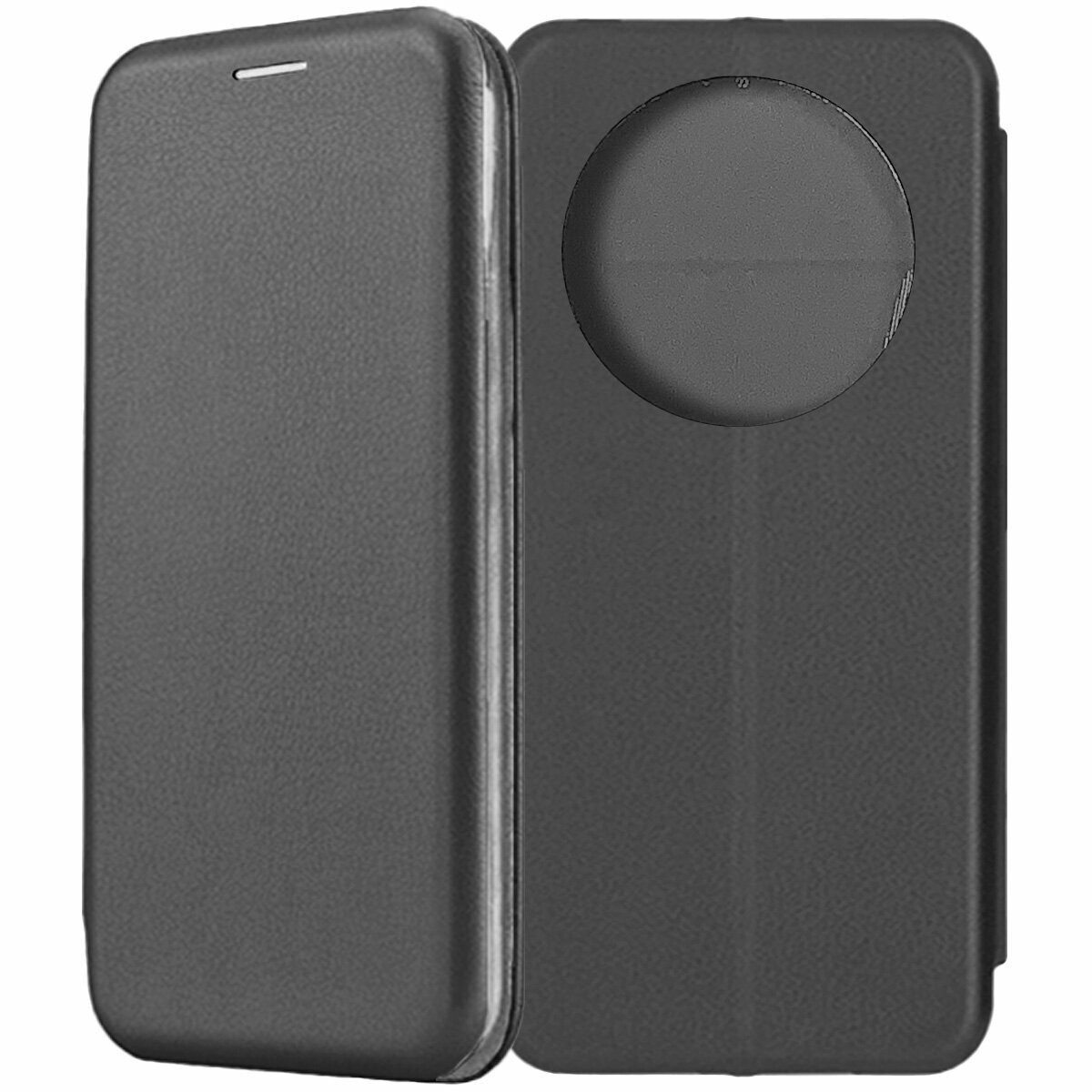 Чехол книжка для Honor X9b черный / подставка, отделение для карт