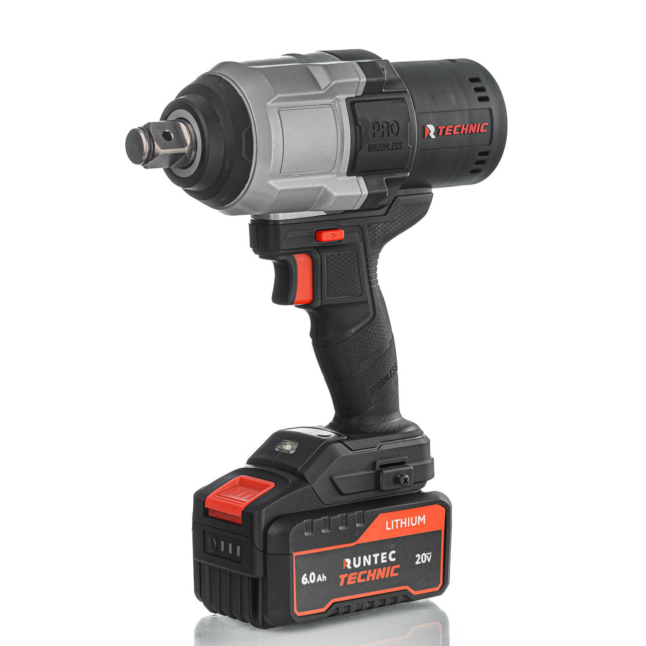 Гайковерт ударный аккумуляторный RUNTEC TECHNIC 3/4", 20В, 2*6Ач, 1400Нм