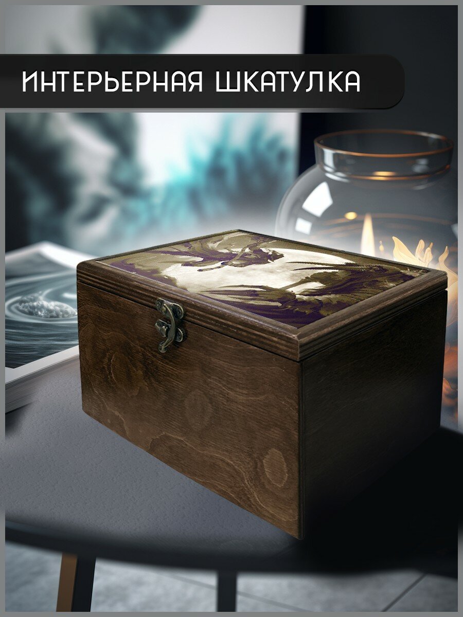 Шкатулка интерьерная для украшений универсальная 22x17x12 см игра Bloodborne (Бладборн, Охотник, соулс, атмосфера, PS) - 2058